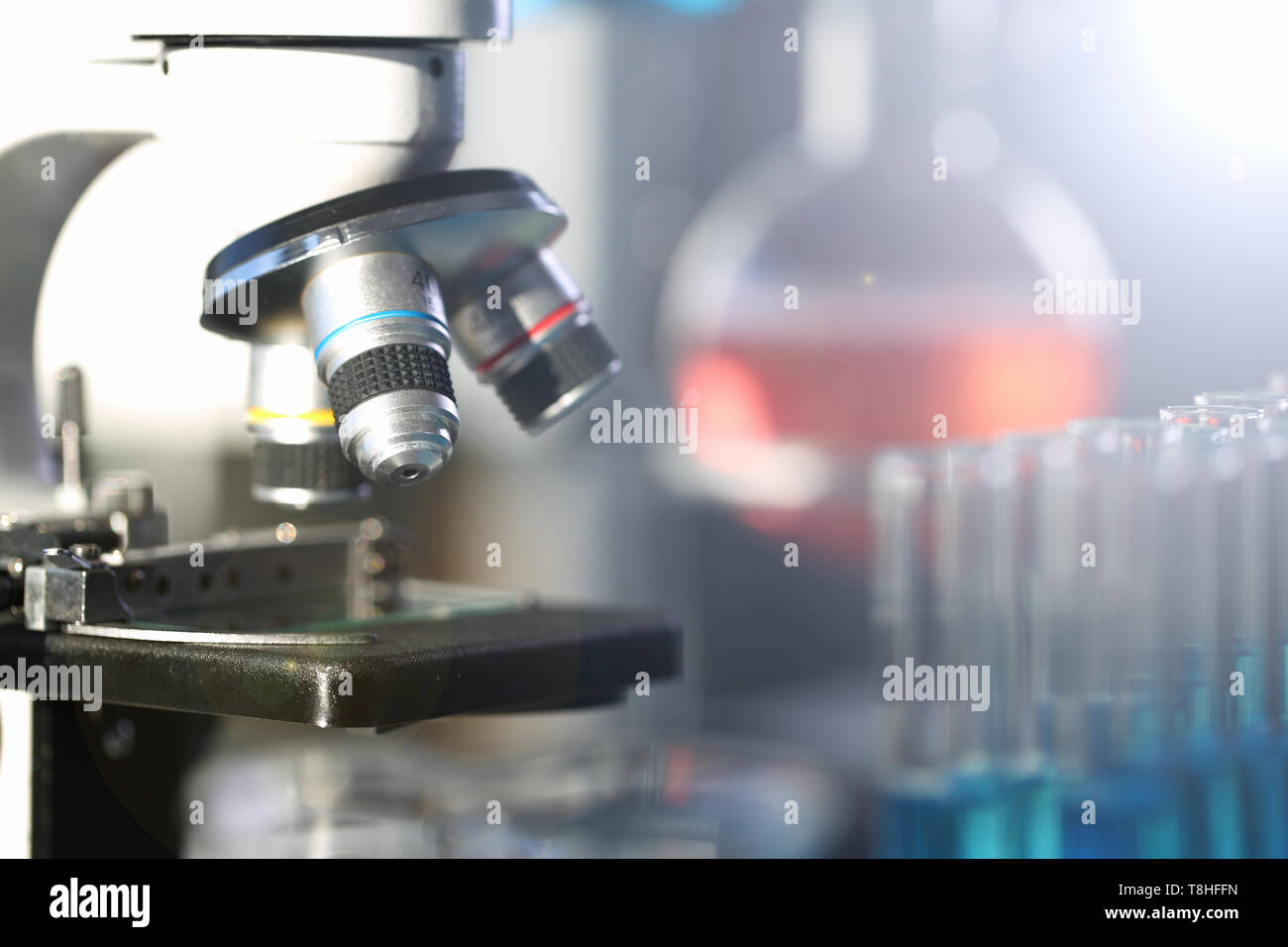 Head microscope on the background laboratory Stock Photo - Alamy