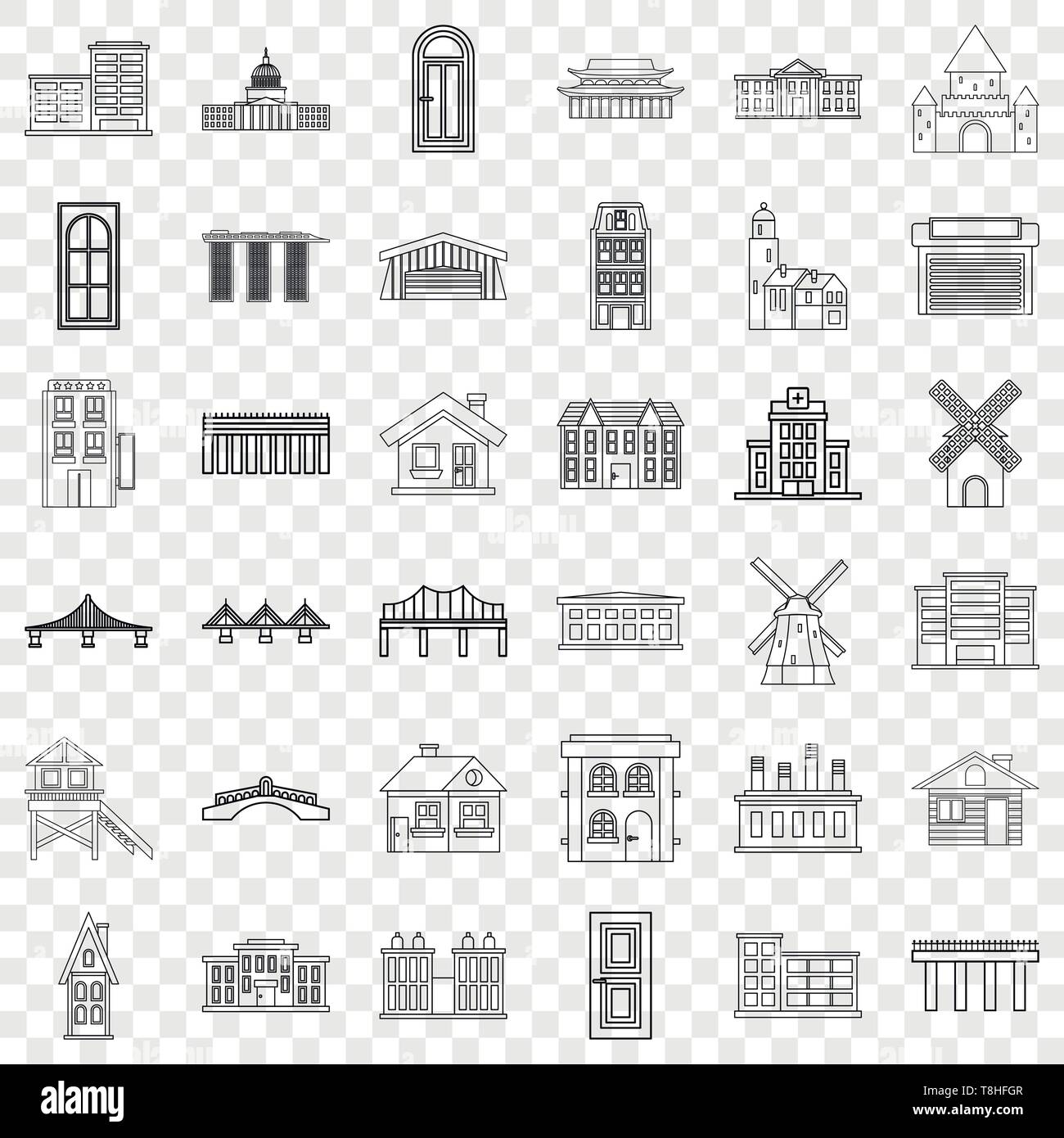 Church icons set, outline style Stock Vector Image & Art - Alamy