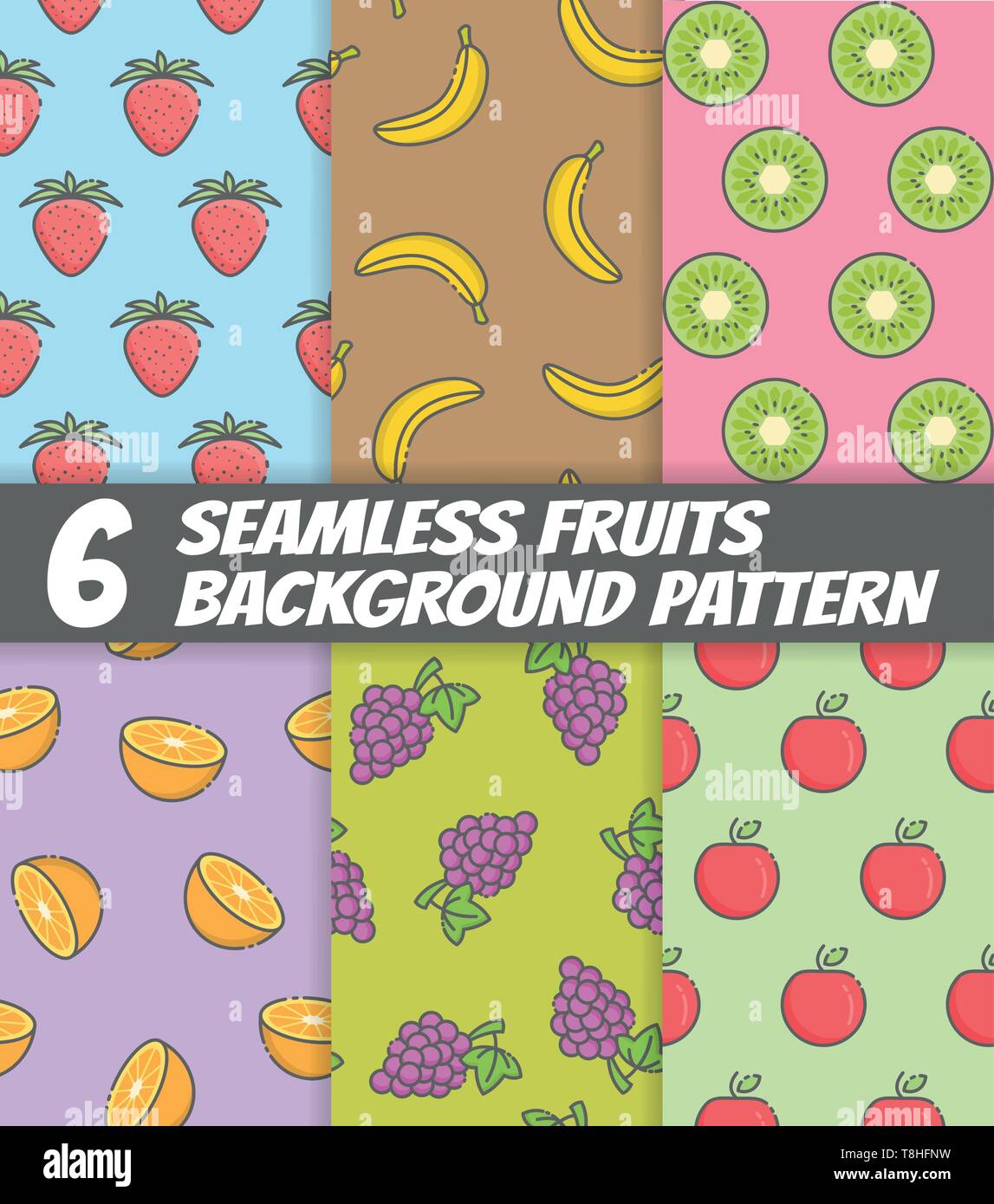 Kiwi fruits vector pattern Stock Vector Images - Alamy