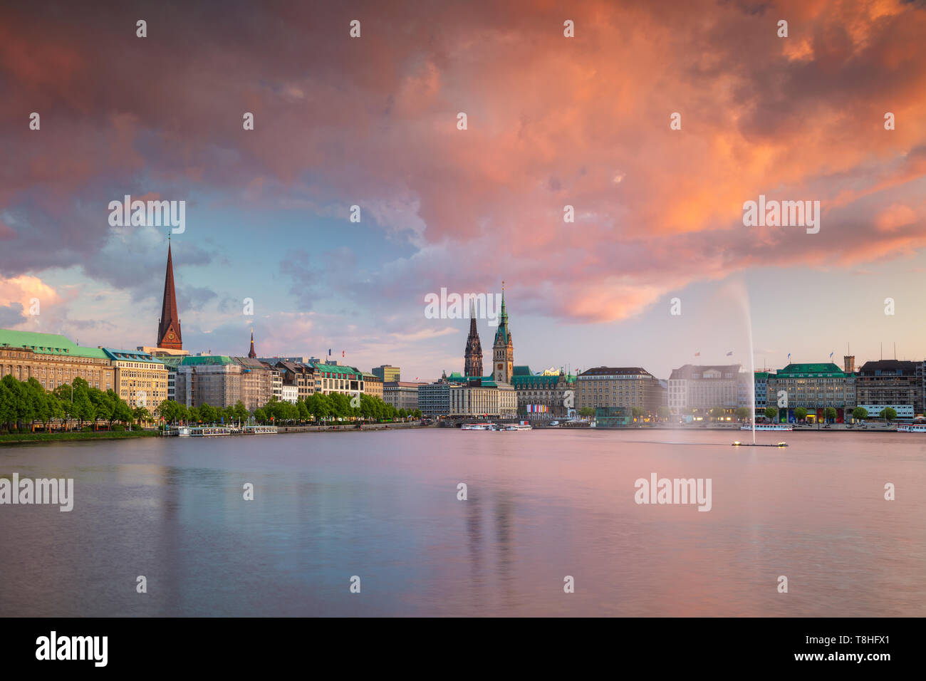 Hamburg, Germany. Cityscape image of Hamburg skyline during beautiful ...
