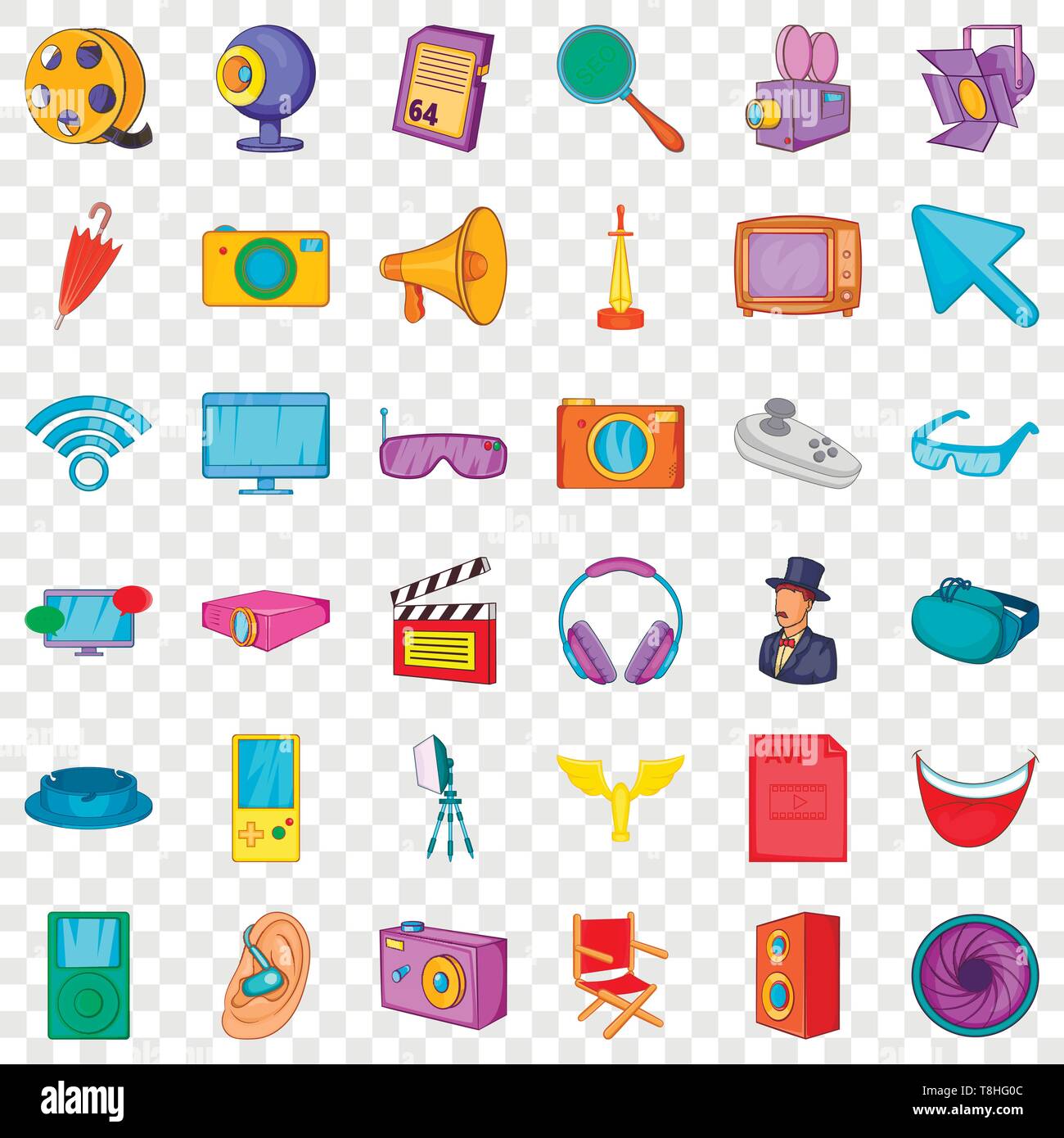 Actor icons set, cartoon style Stock Vector Image & Art - Alamy