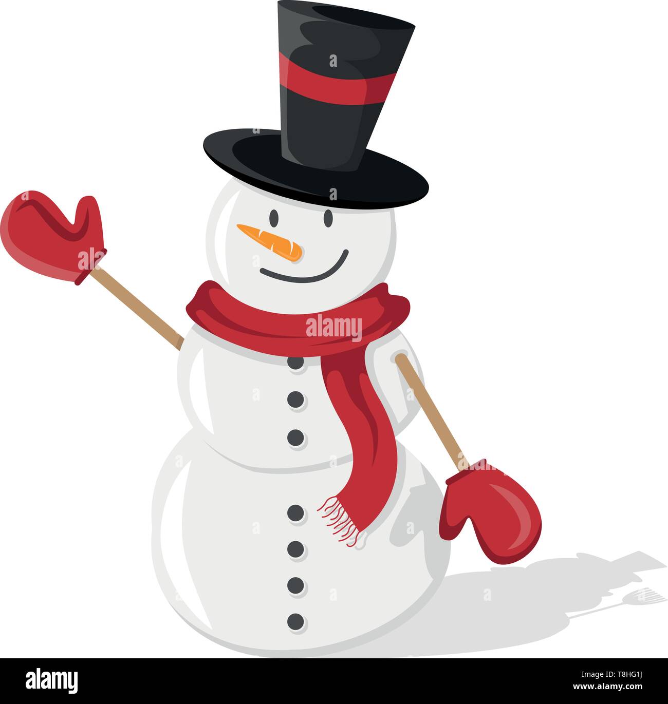Happy snowman red green Stock Vector Images - Alamy