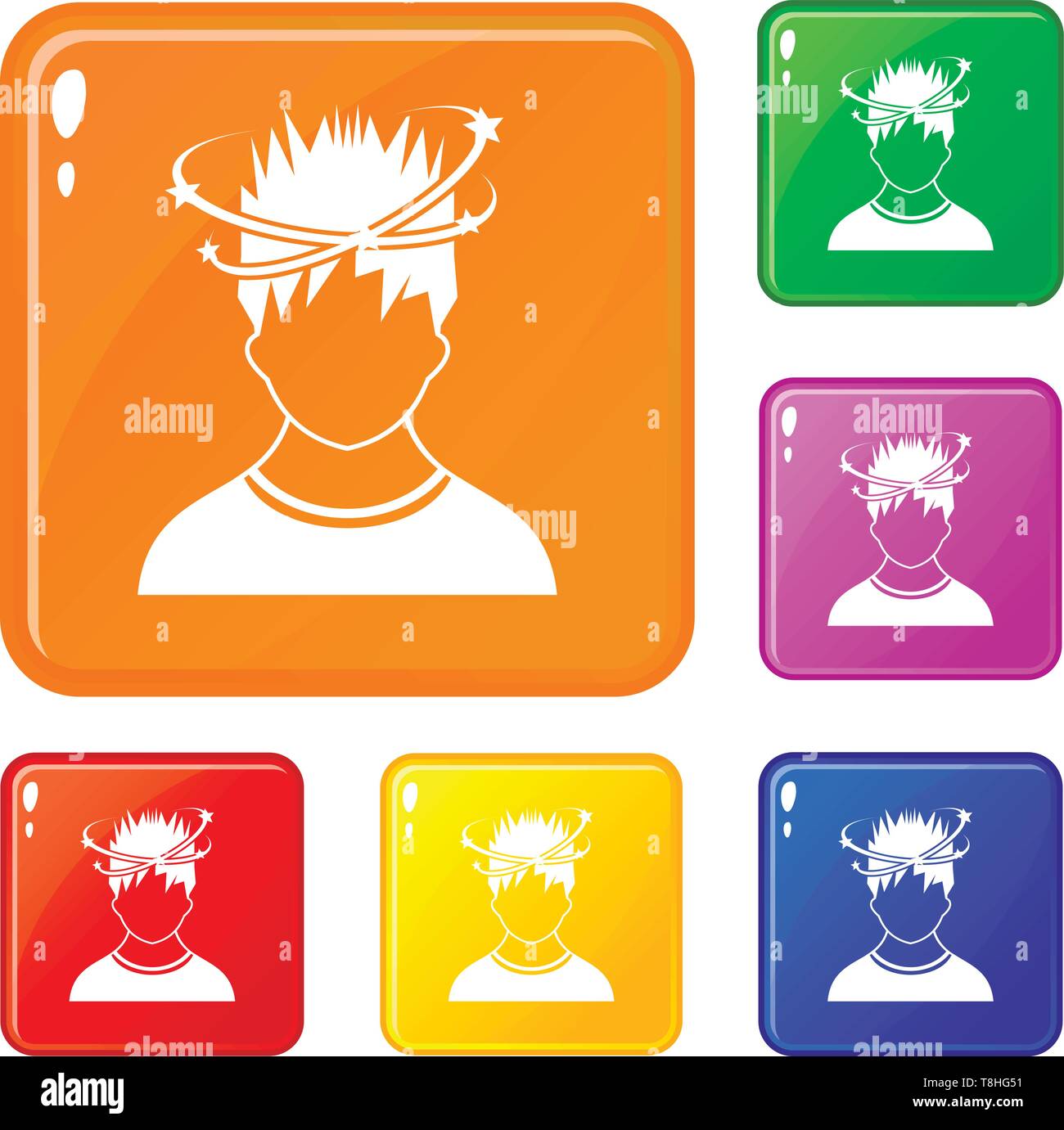 Man with dizziness icons set vector color Stock Vector Image & Art - Alamy
