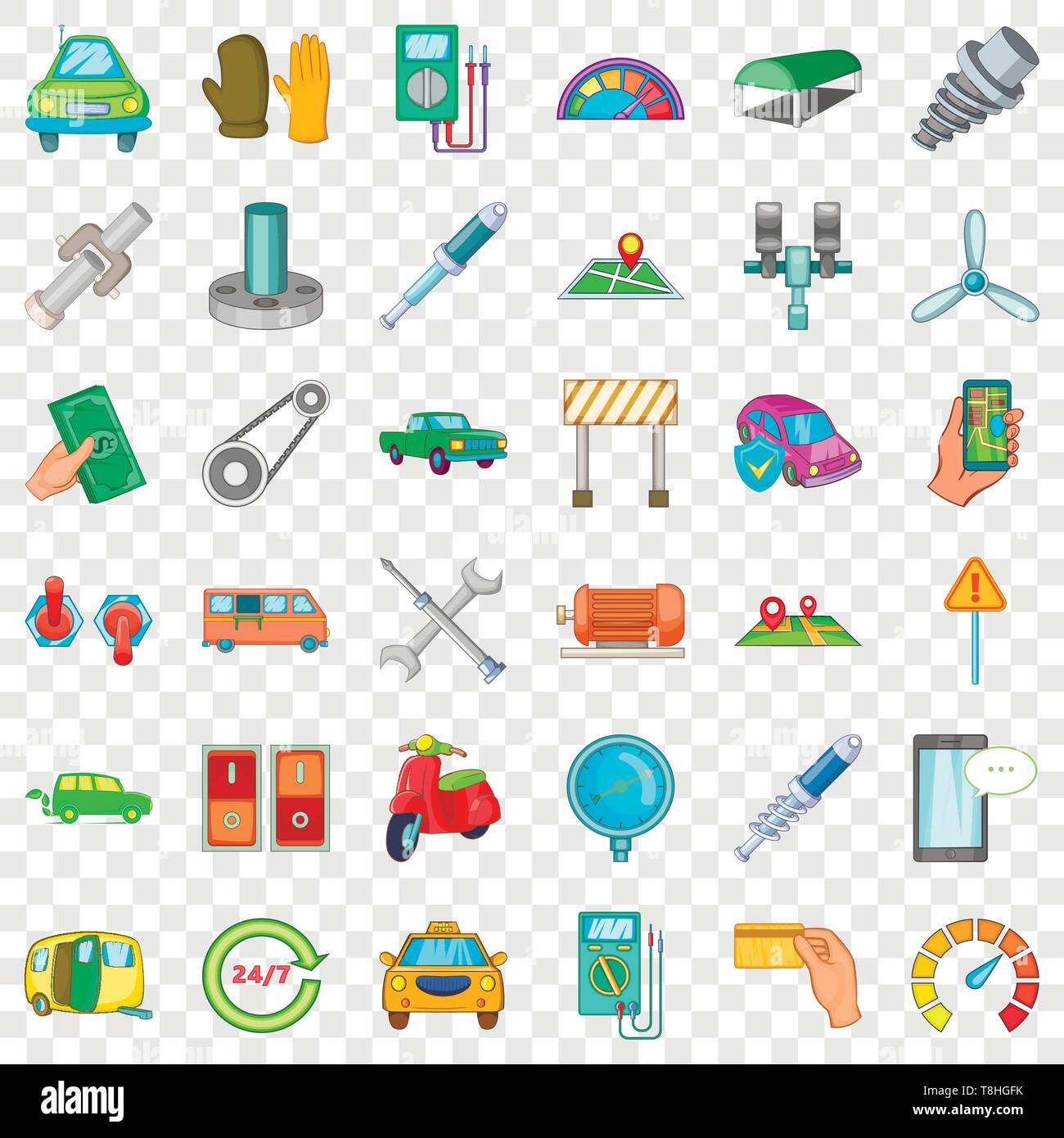 Trailer icons set, cartoon style Stock Vector Image & Art - Alamy