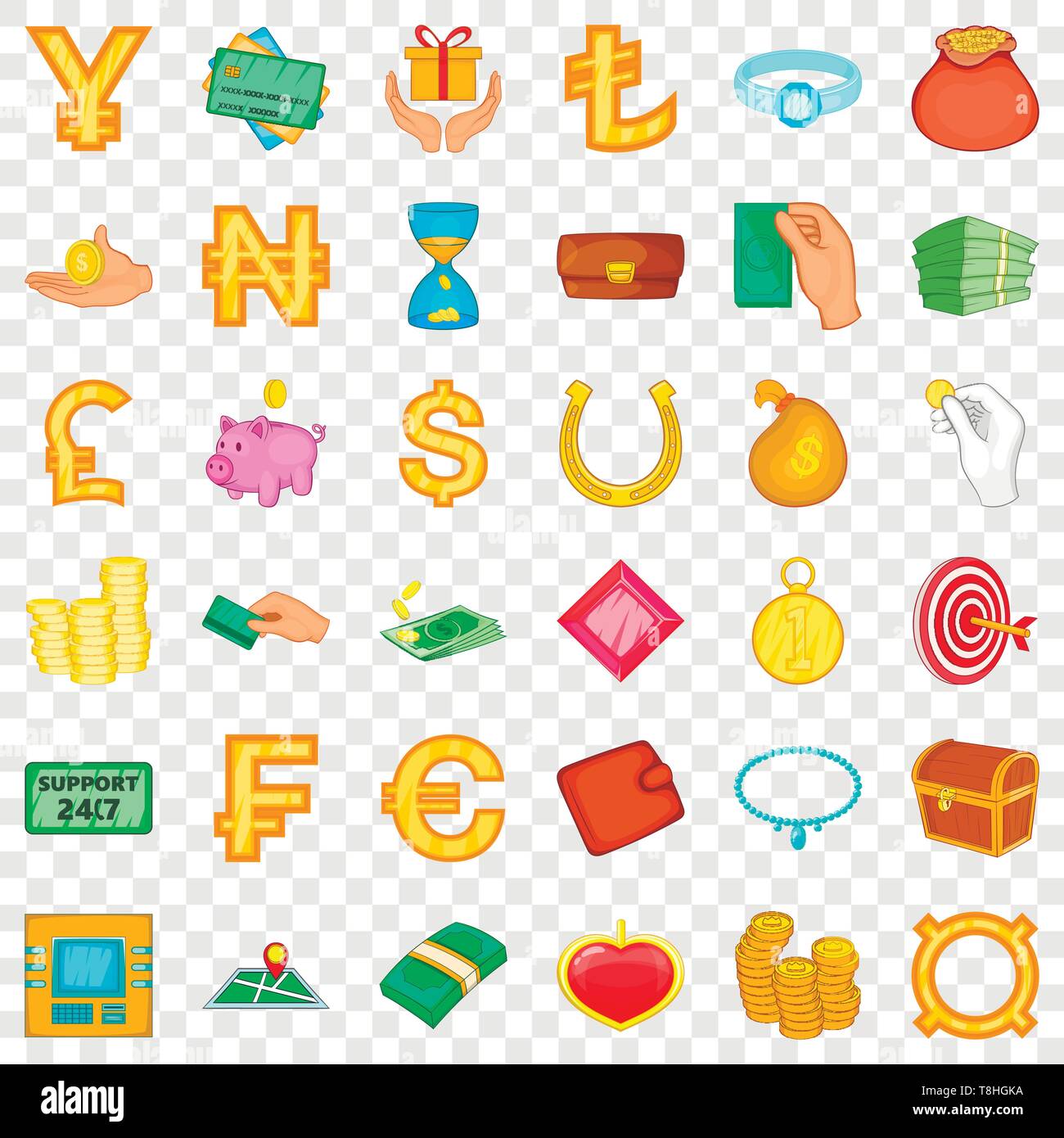 Currency icons set, cartoon style Stock Vector Image & Art - Alamy