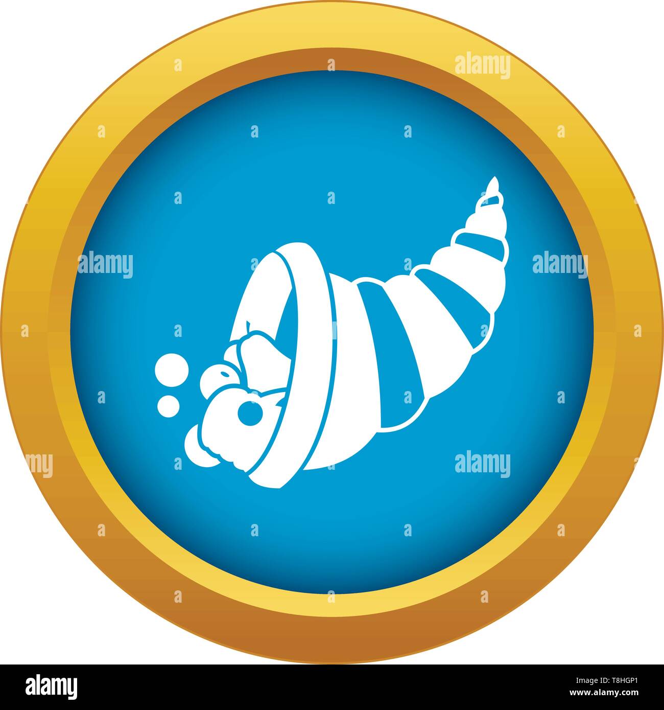 Thanksgiving cornucopia icon blue vector isolated Stock Vector Image ...