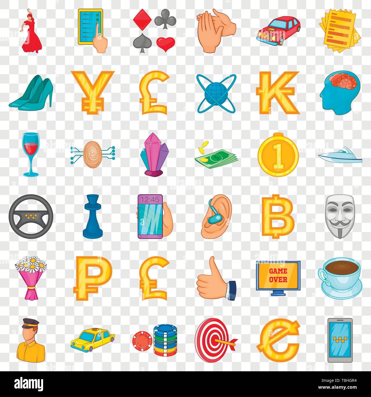 Cards icons set, cartoon style Stock Vector Image & Art - Alamy