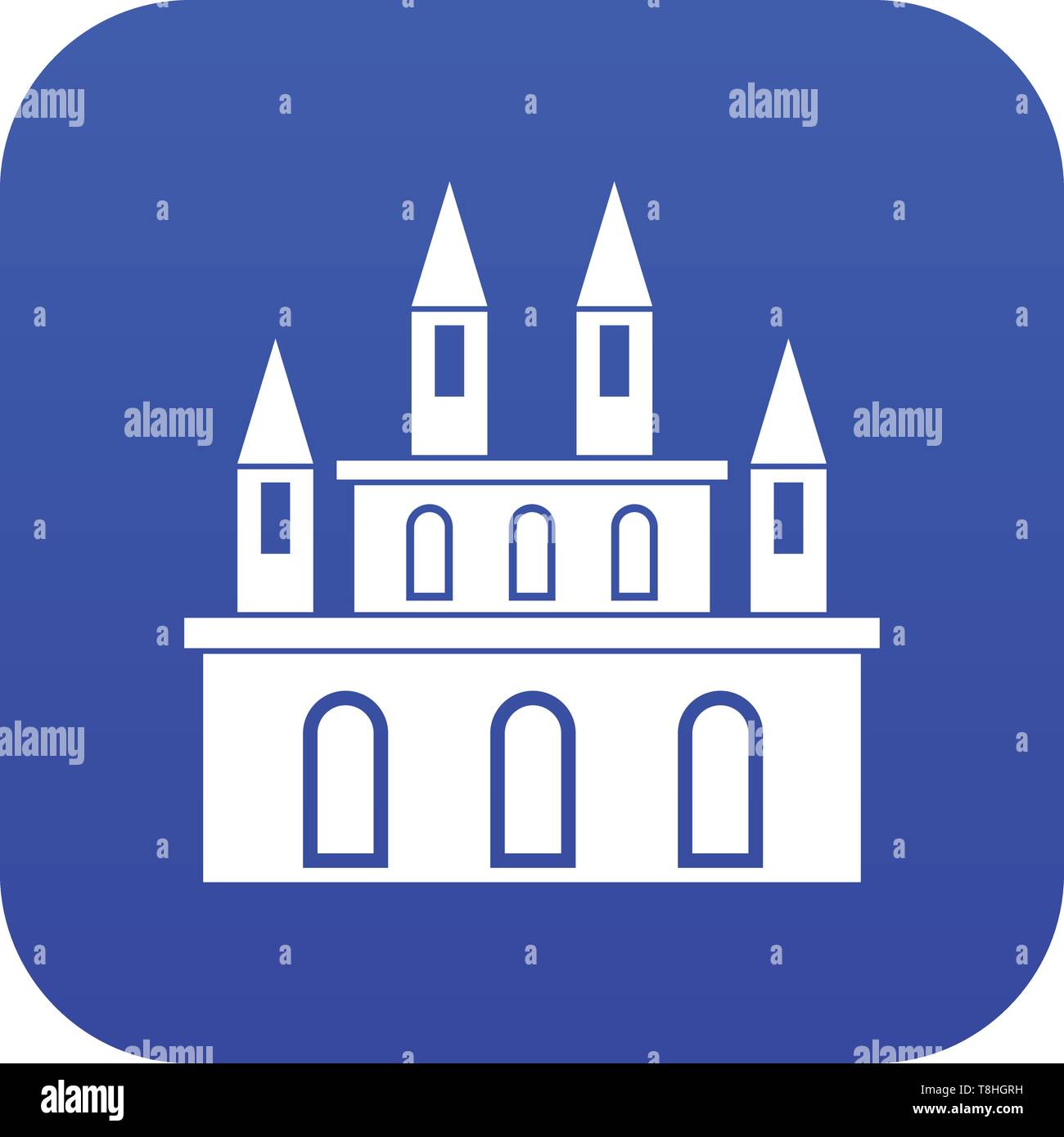 Medieval castle icon digital blue Stock Vector Image & Art - Alamy