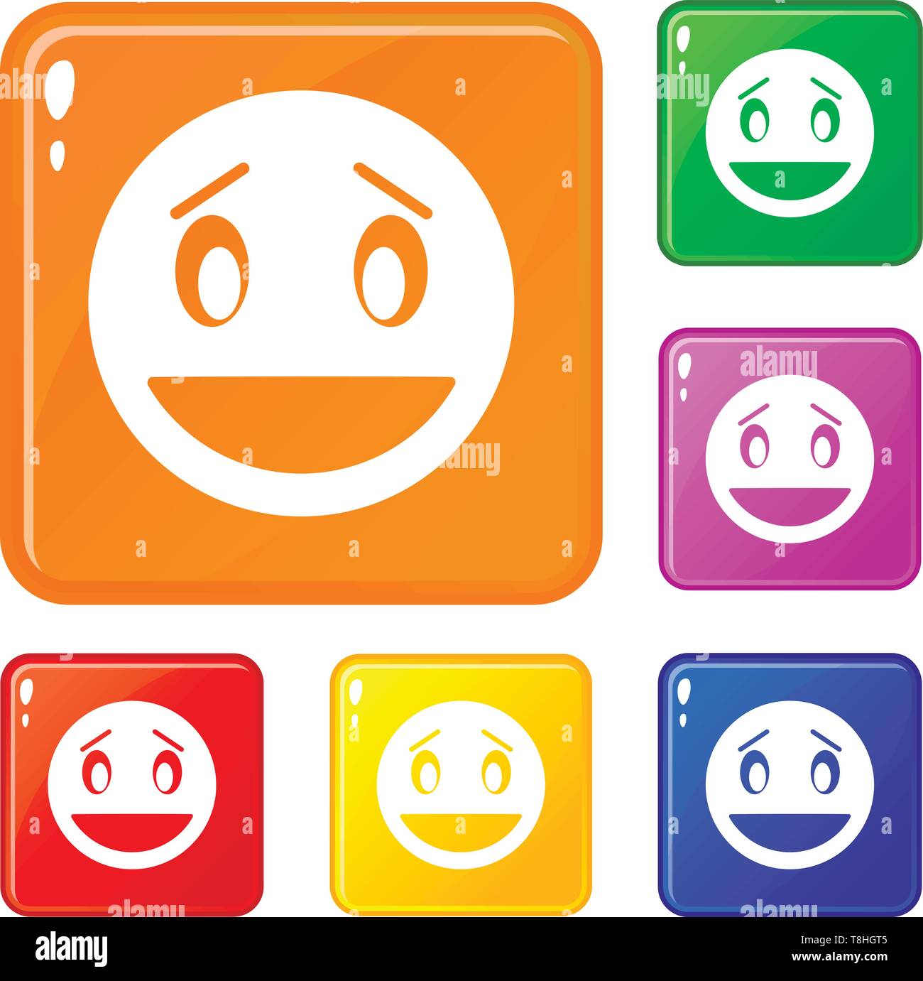 Confused emoticons set vector color Stock Vector Image & Art - Alamy