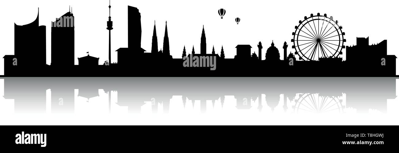 vienna skyline silhouette Stock Vector Image & Art - Alamy