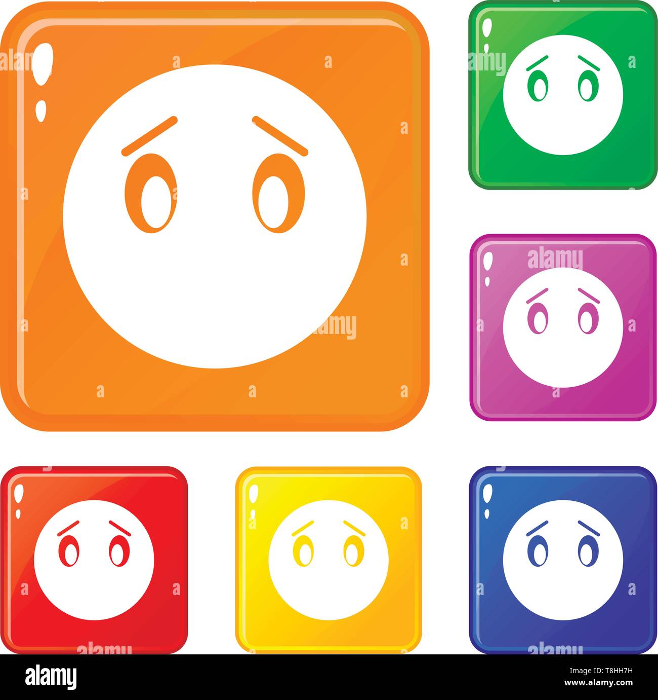 Emoticons set vector color Stock Vector Image & Art - Alamy