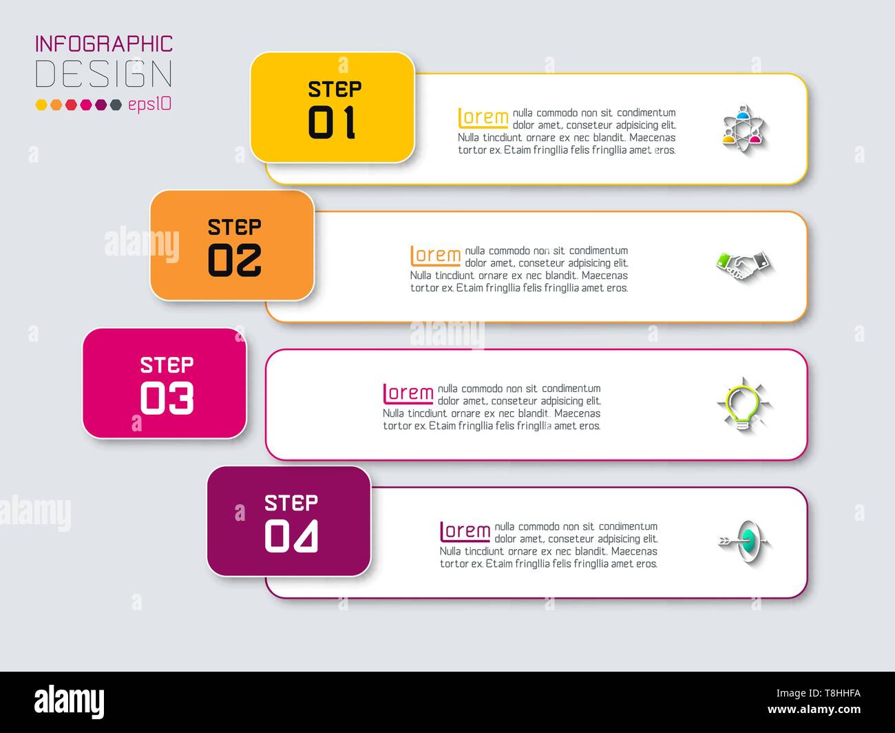 Horizontal bars with business icon infographics Stock Vector Image ...