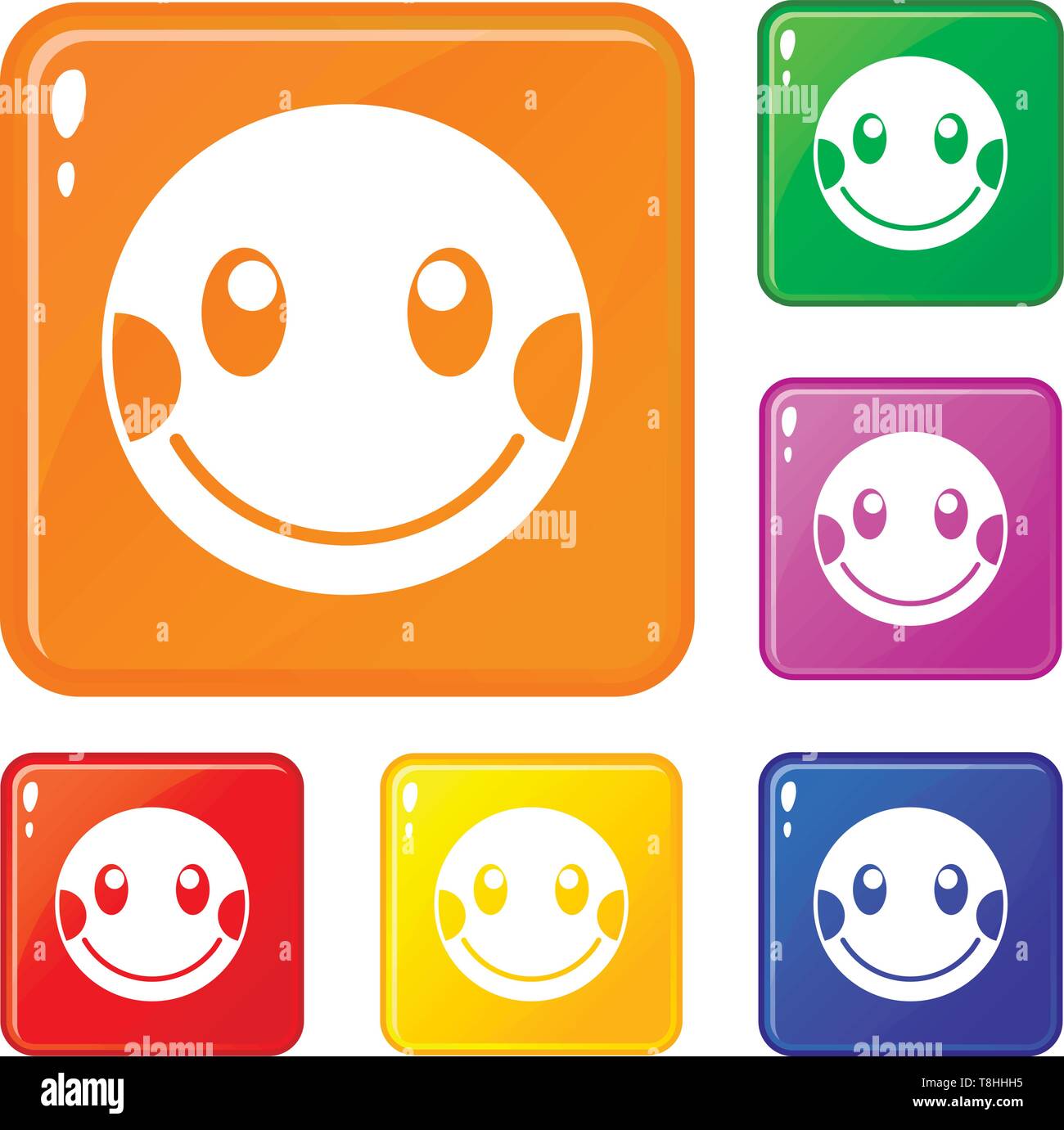 Embarrassed emoticons set vector color Stock Vector Image & Art - Alamy