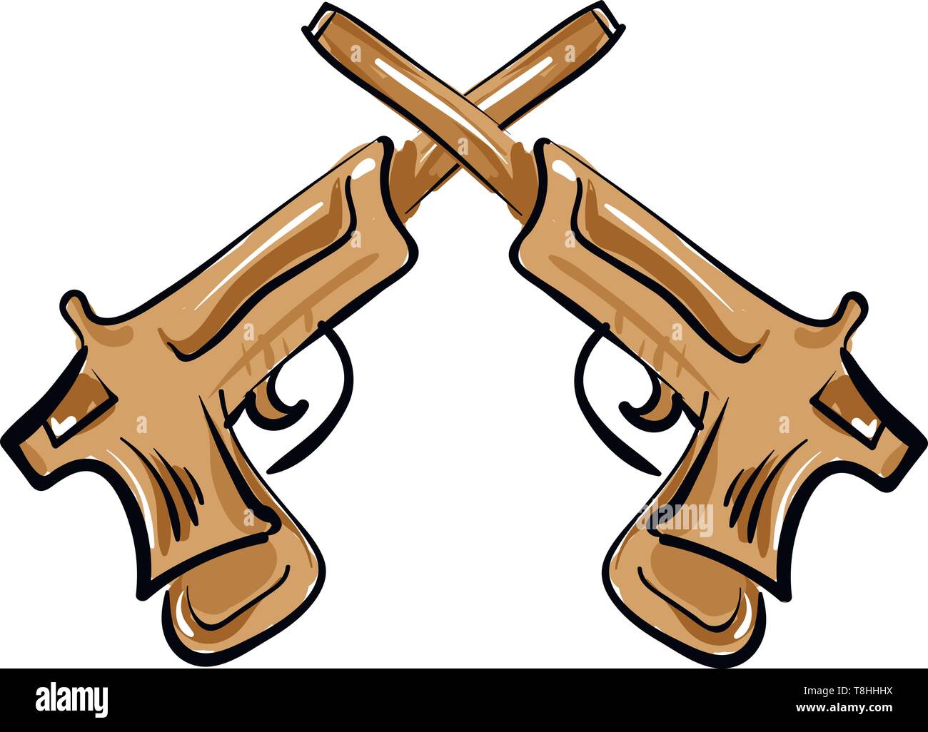 Crossed pistols Stock Vector Images - Alamy