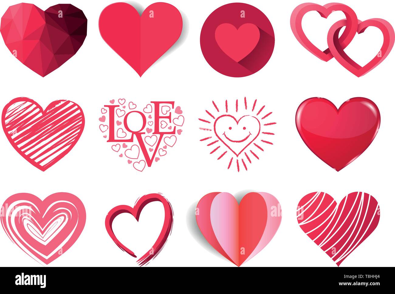 hearts vector set Stock Vector Image & Art - Alamy