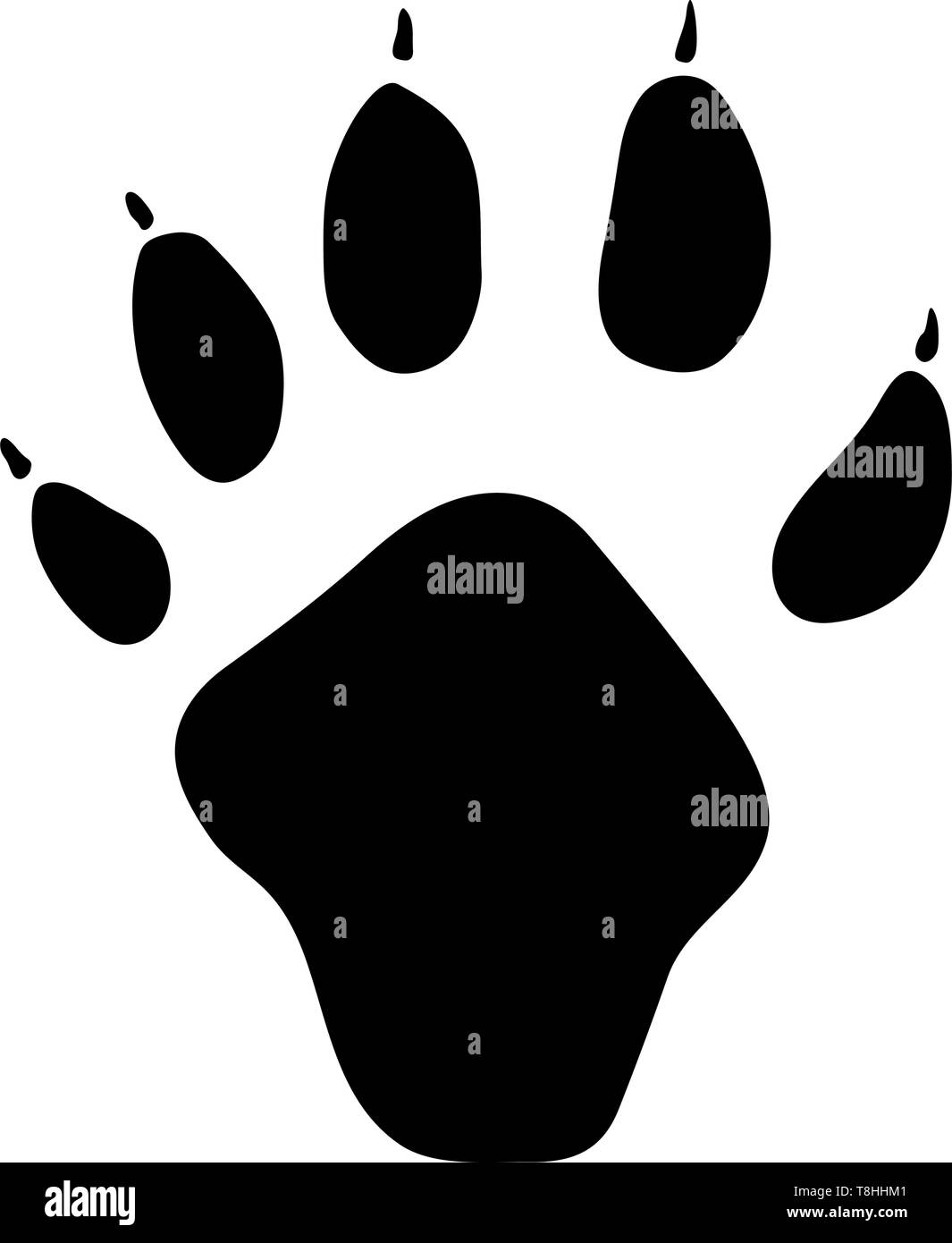 Indian Marten Footprint. Black Silhouette Design. Vector Illustration ...