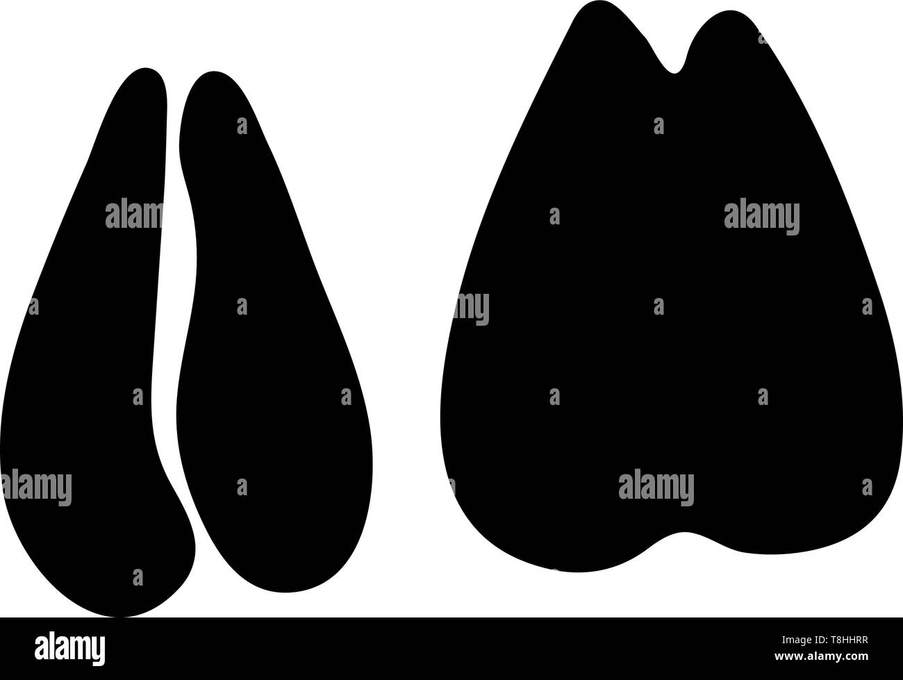 Saiga Footprint. Black Silhouette Design. Vector Illustration Stock ...