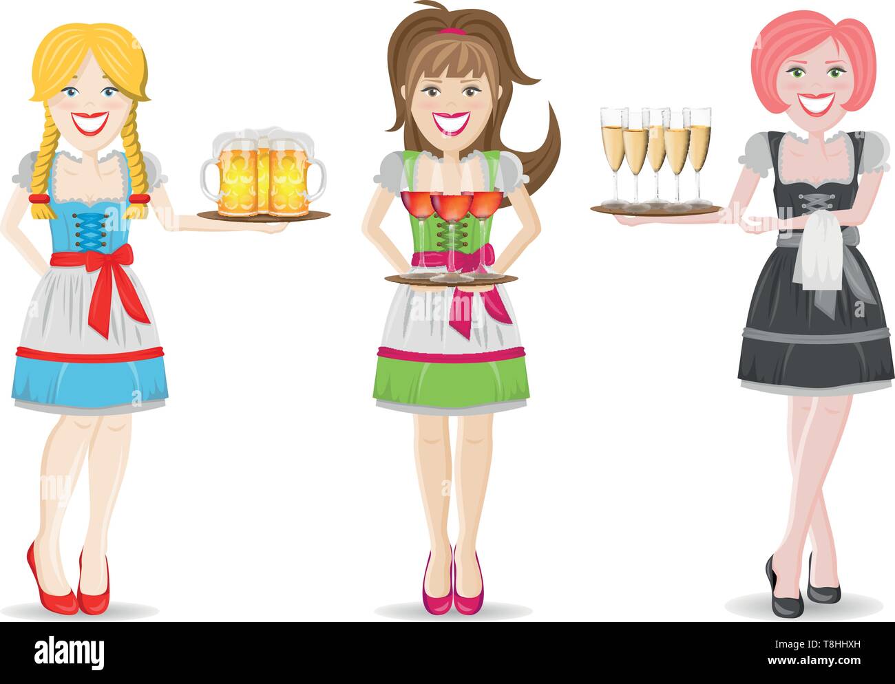 waitress vector set Stock Vector Image & Art - Alamy