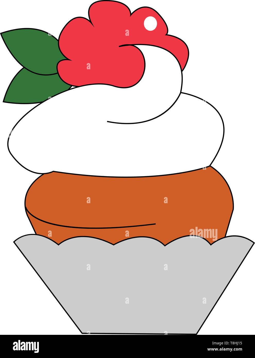 Cupcake with raspberry on top Stock Vector Images - Alamy