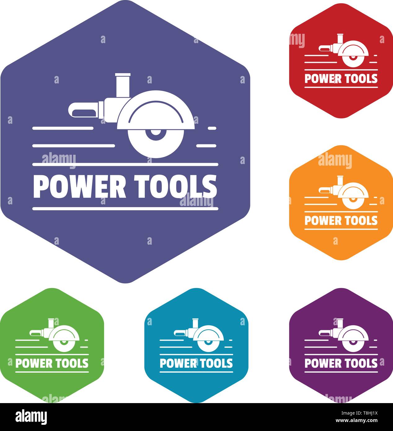 Power tool metal icons vector hexahedron Stock Vector Image & Art - Alamy