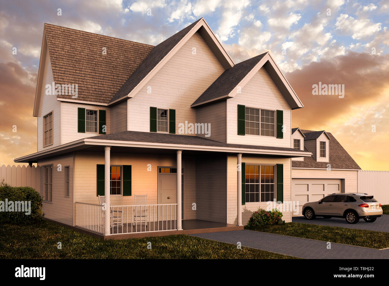 3D rendering of the exterior of a house Stock Photo - Alamy