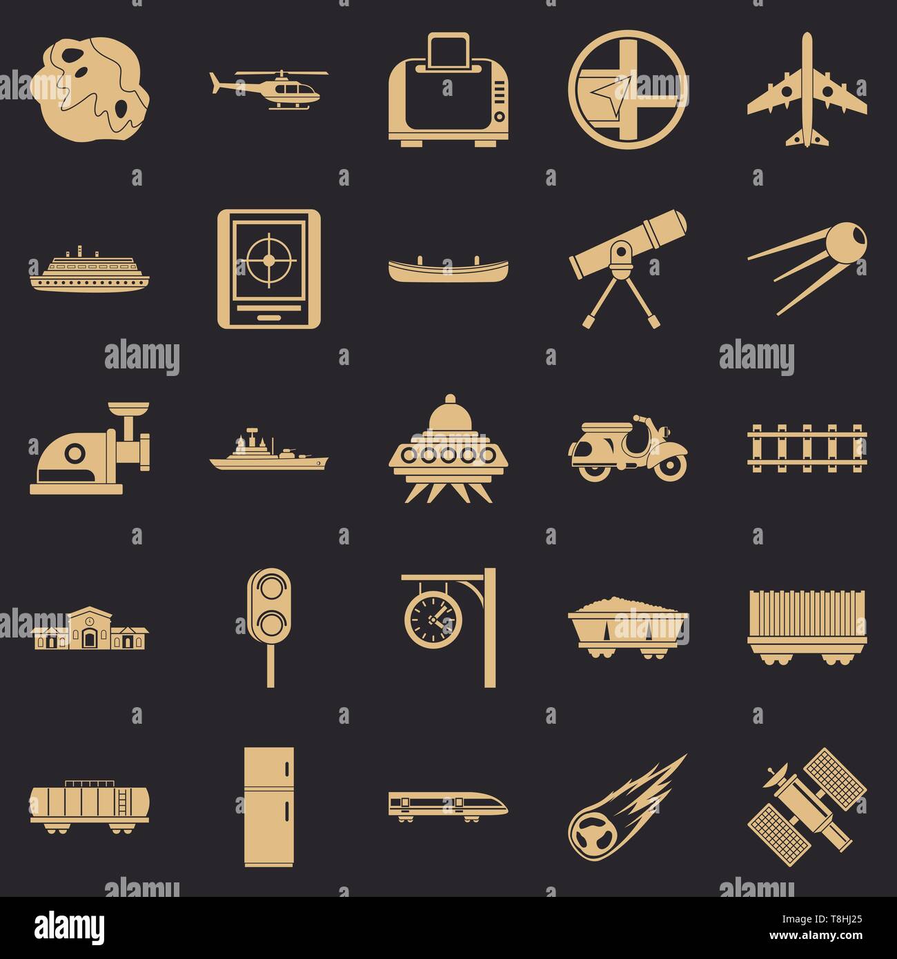 Advanced technology icons set, simple style Stock Vector Image & Art ...