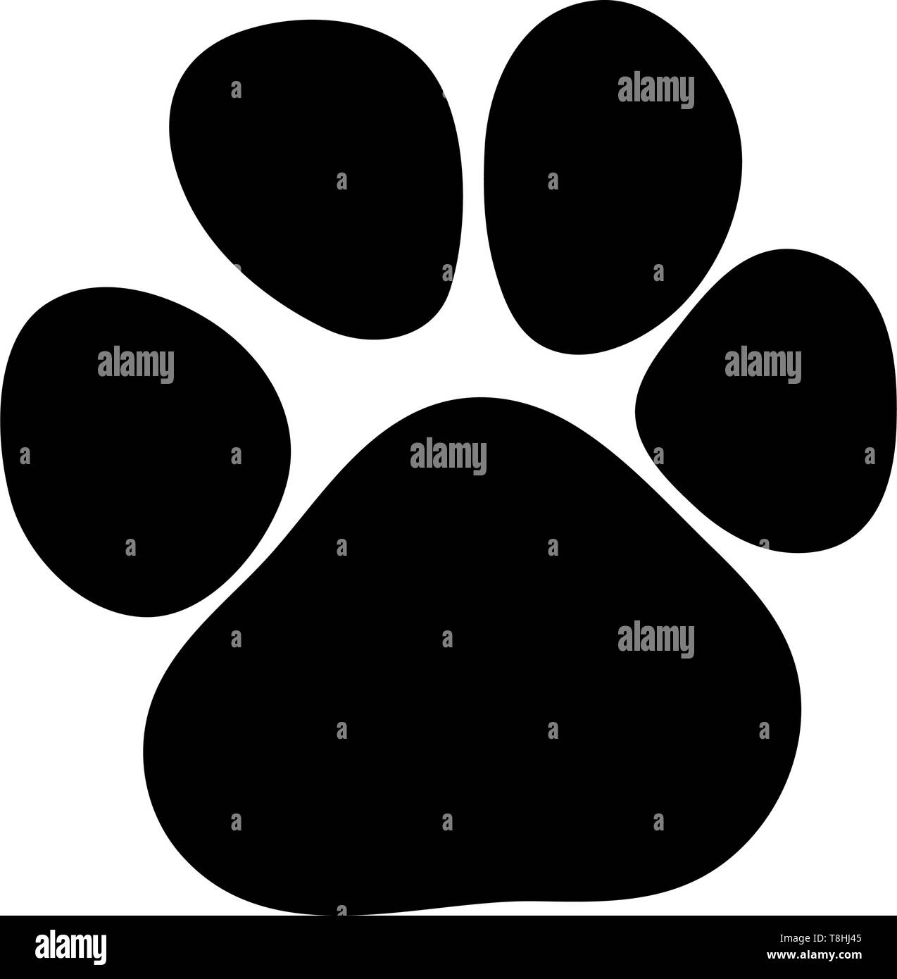Leopard Footprint. Black Silhouette Design. Vector Illustration Stock ...