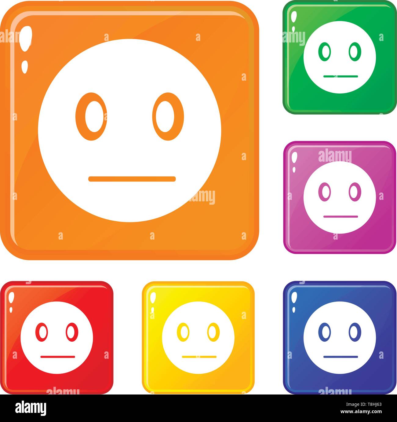 Suspicious emoticons set vector color Stock Vector Image & Art - Alamy