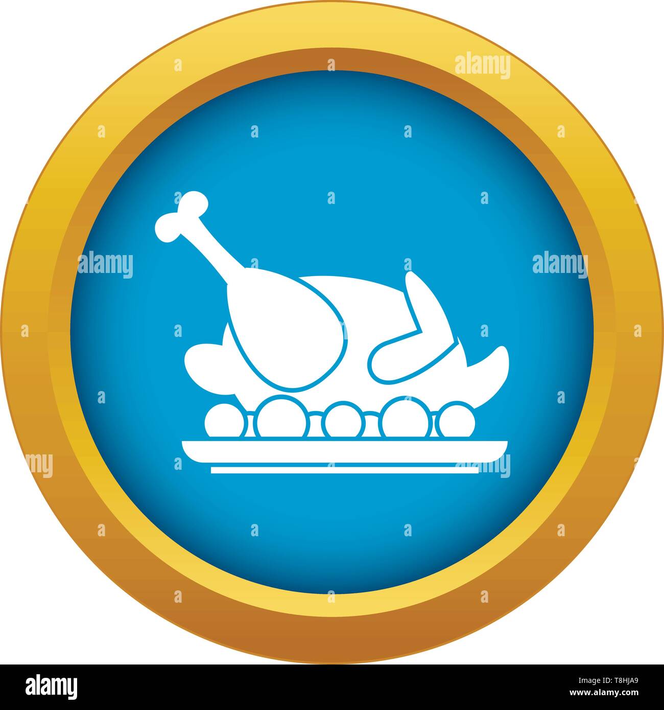 Roasted turkey icon blue vector isolated Stock Vector Image & Art - Alamy