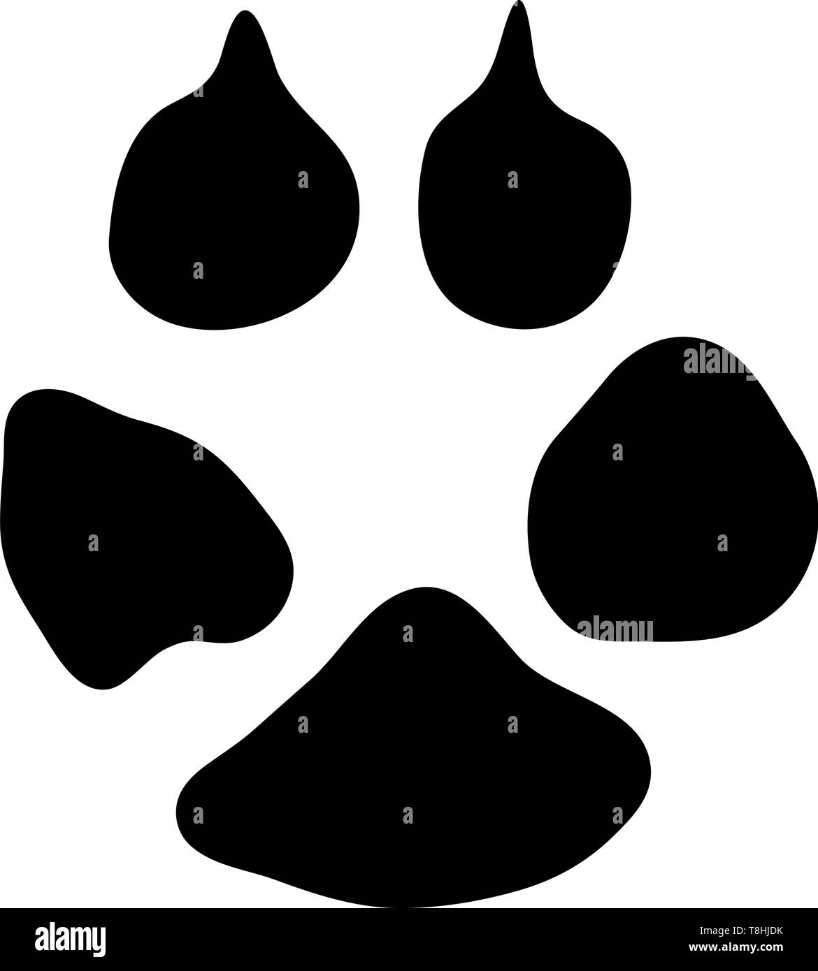 Fox Footprint. Black Silhouette Design. Vector Illustration Stock ...