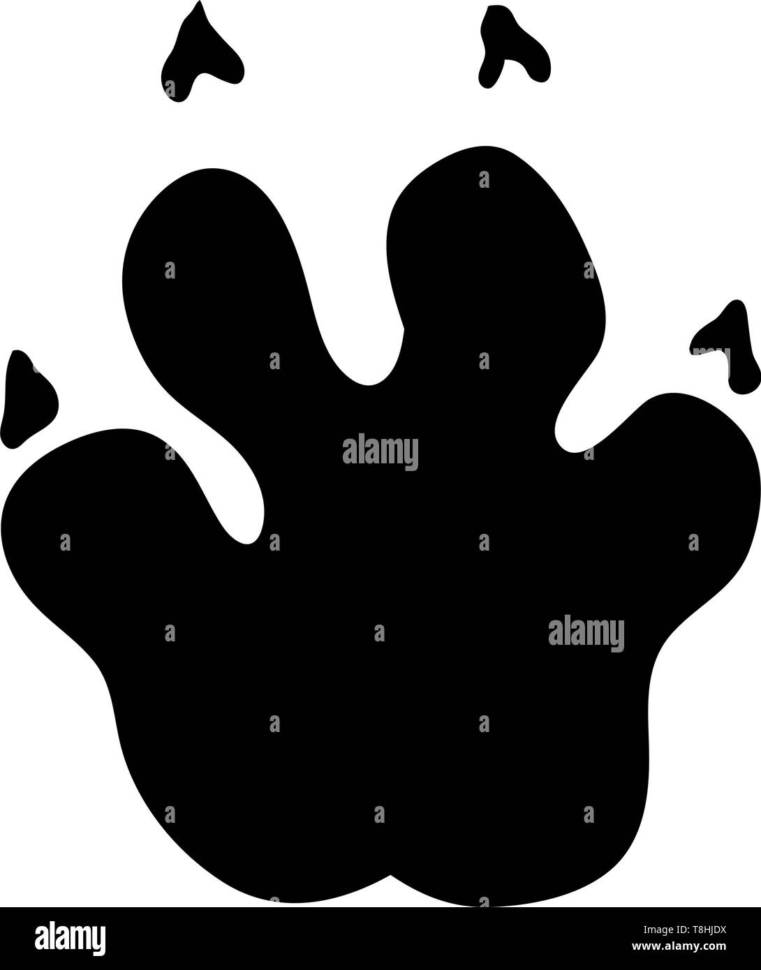 Fox Footprint. Black Silhouette Design. Vector Illustration Stock ...