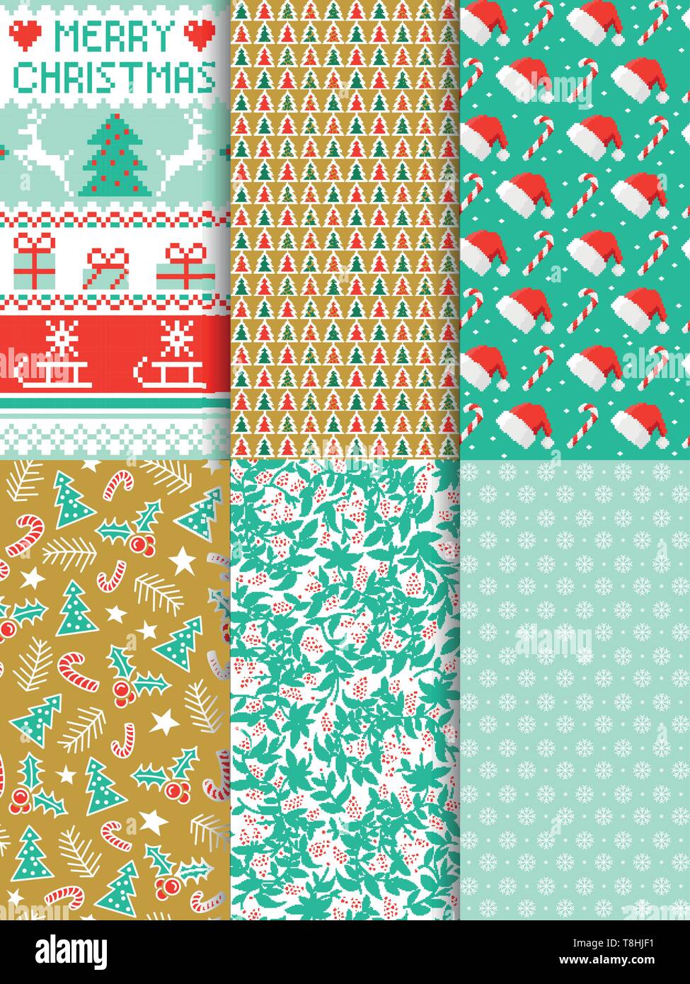 Red seamless pixel background Stock Vector Images - Alamy