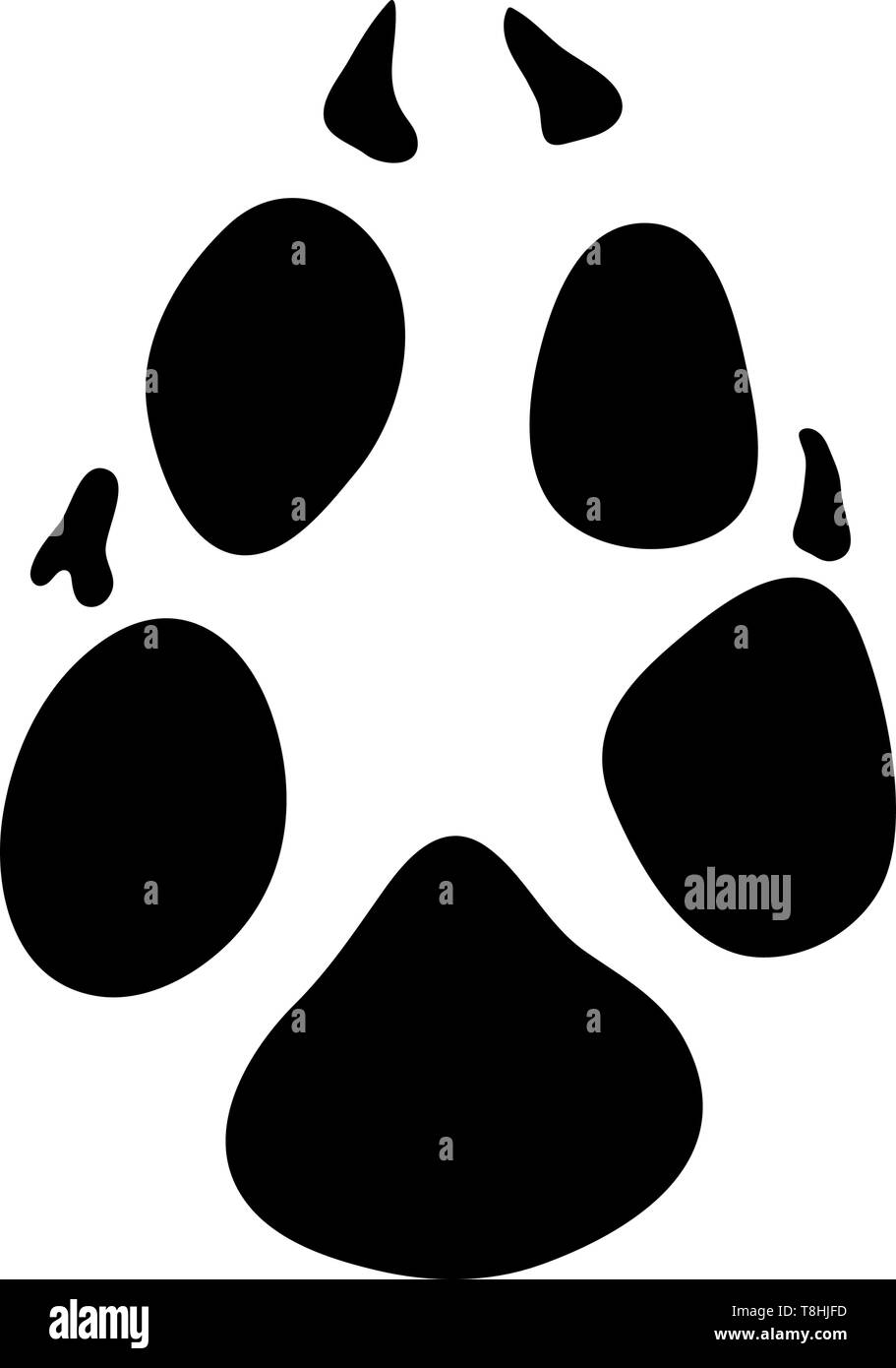 Fox Footprint. Black Silhouette Design. Vector Illustration Stock ...