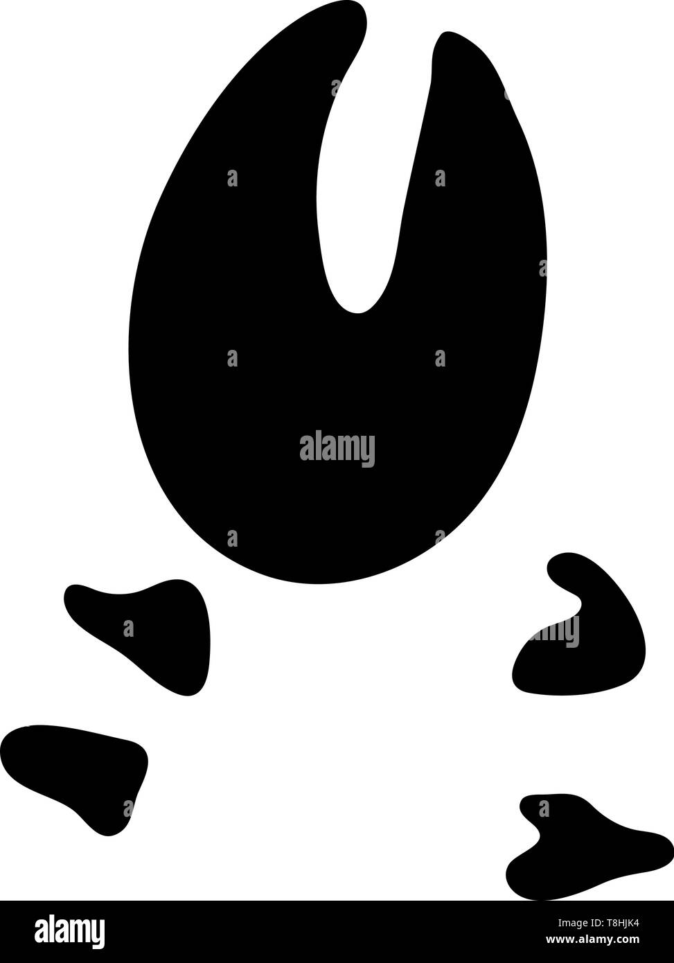 Boar Footprint. Black Silhouette Design. Vector Illustration Stock ...