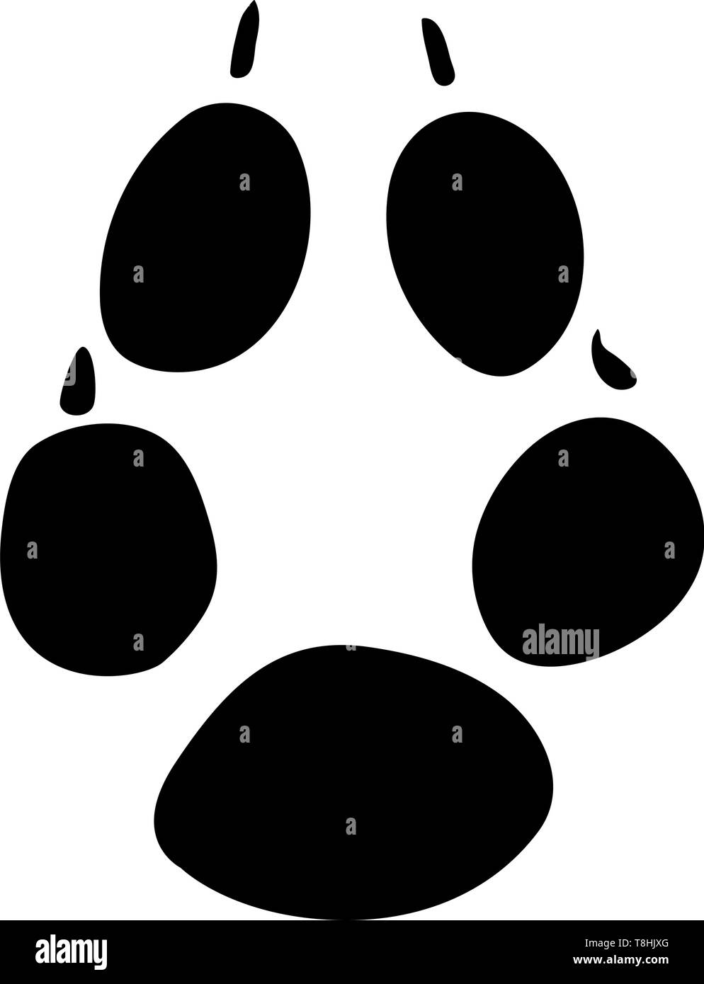 Fox Footprint. Black Silhouette Design. Vector Illustration Stock ...