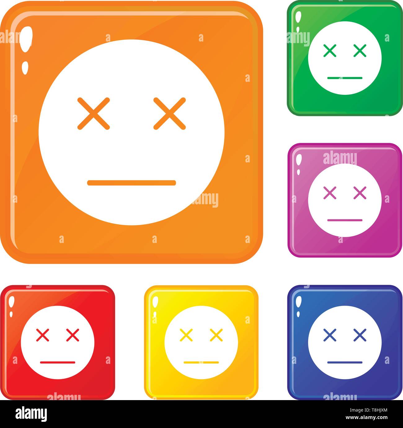 Dead emoticons set vector color Stock Vector Image & Art - Alamy