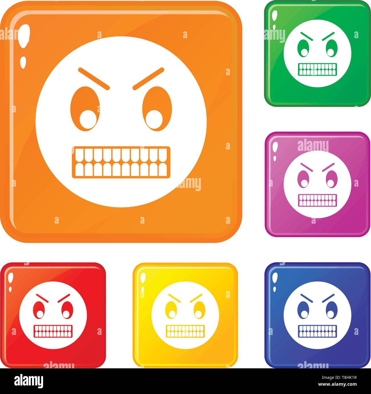 Angry emoticons set vector color Stock Vector Image & Art - Alamy