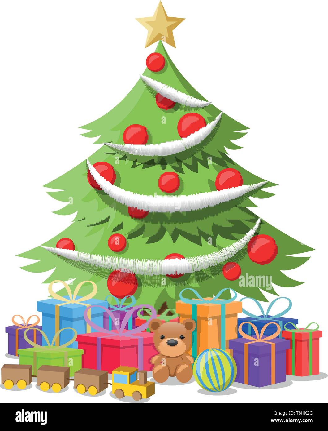 Christmas gifts red balls Stock Vector Images - Alamy