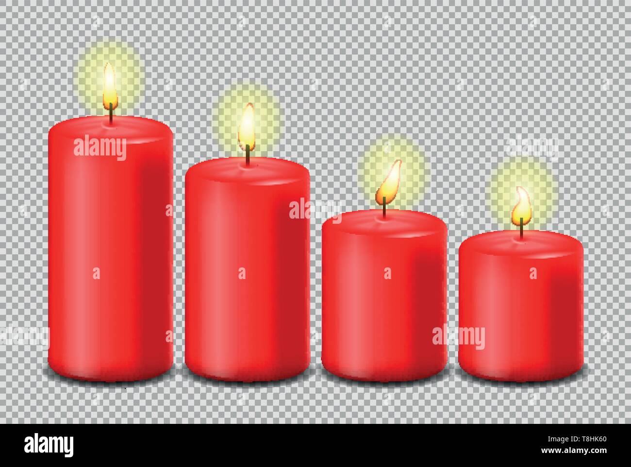 Red candles set vector isolated Stock Vector Image & Art - Alamy