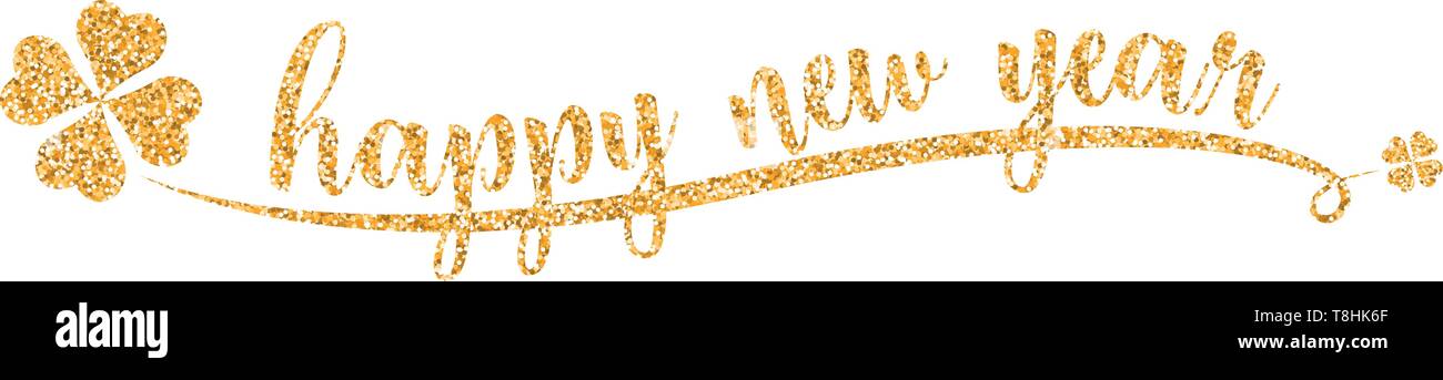 Happy new year golden glitter vector isolated Stock Vector Image & Art ...