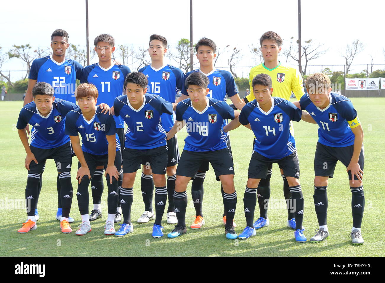Chiba, Japan. 13th May, 2019. U-20 Japan team group line-up (JPN ...
