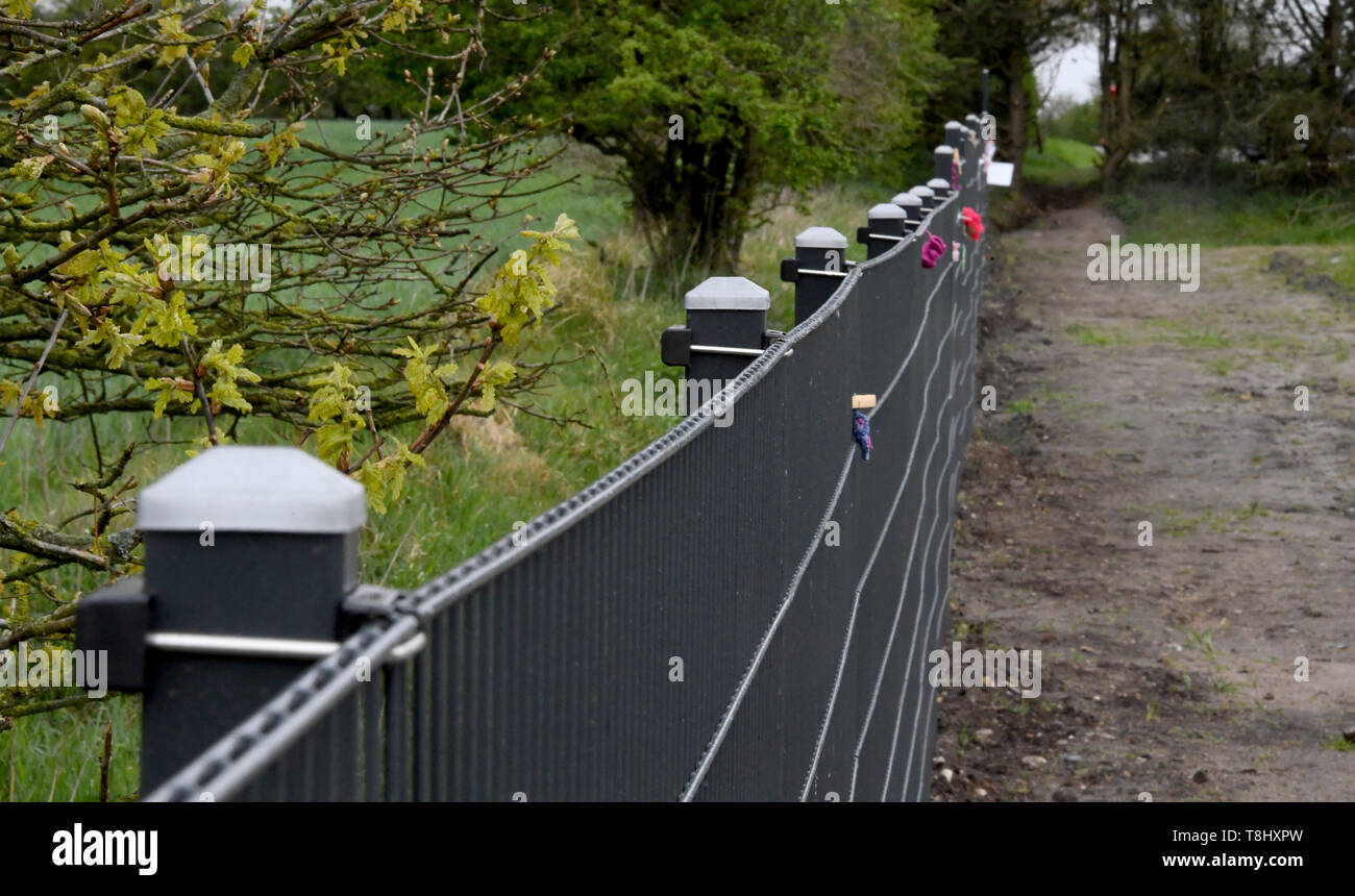 Flensburg, Germany. 02nd May, 2019. View of the wild boar fence at the ...
