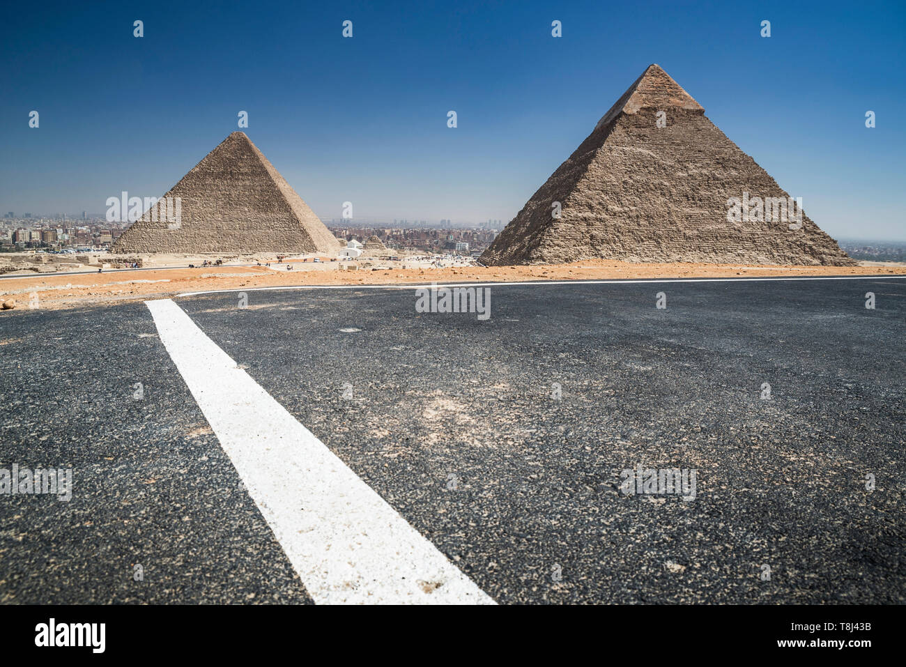 Road past the Giza pyramid complex near Cairo, Egypt Stock Photo - Alamy