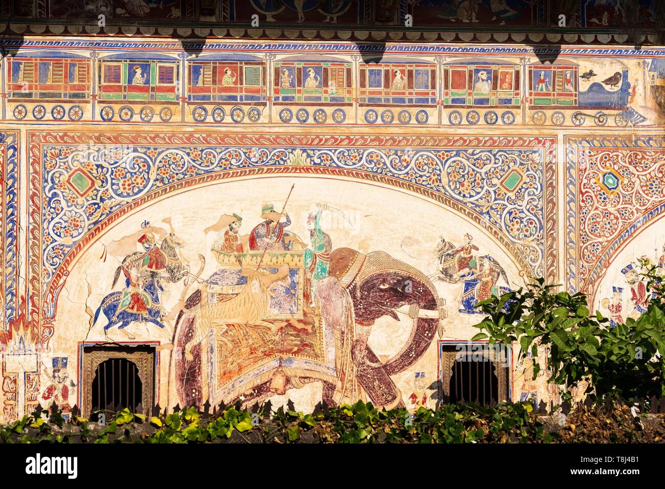 India, Rajasthan, Shekhawati region, Mandawa, Vishwanath Goenka Haveli ...