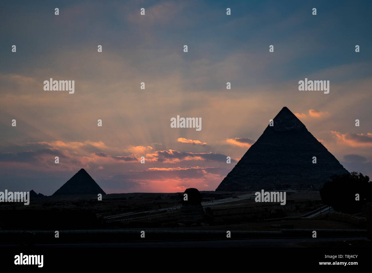 Great pyramids giza sunset hi-res stock photography and images - Alamy