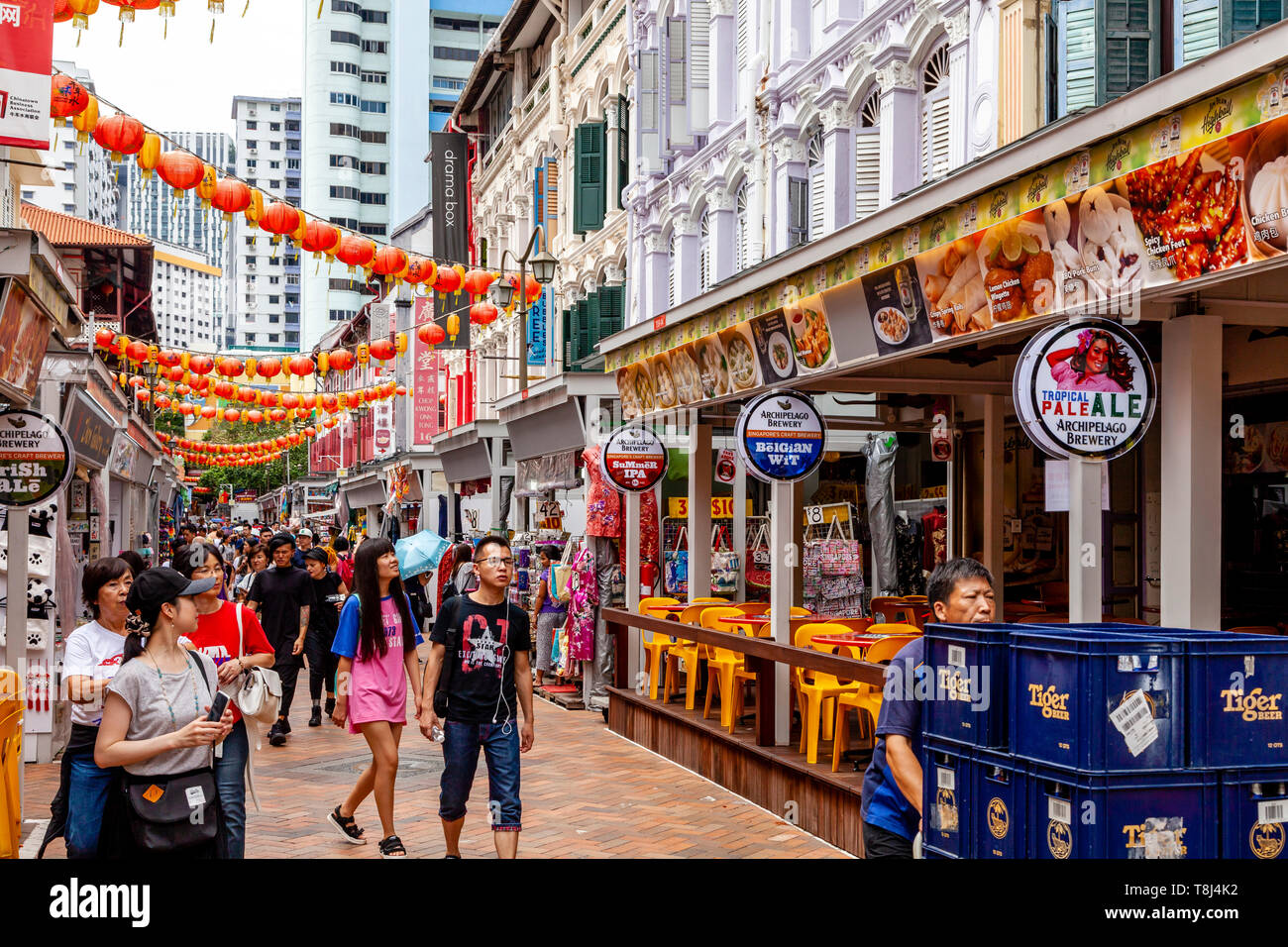 A Colourful Street In Chinatown, Singapore, South East Asia Stock Photo ...