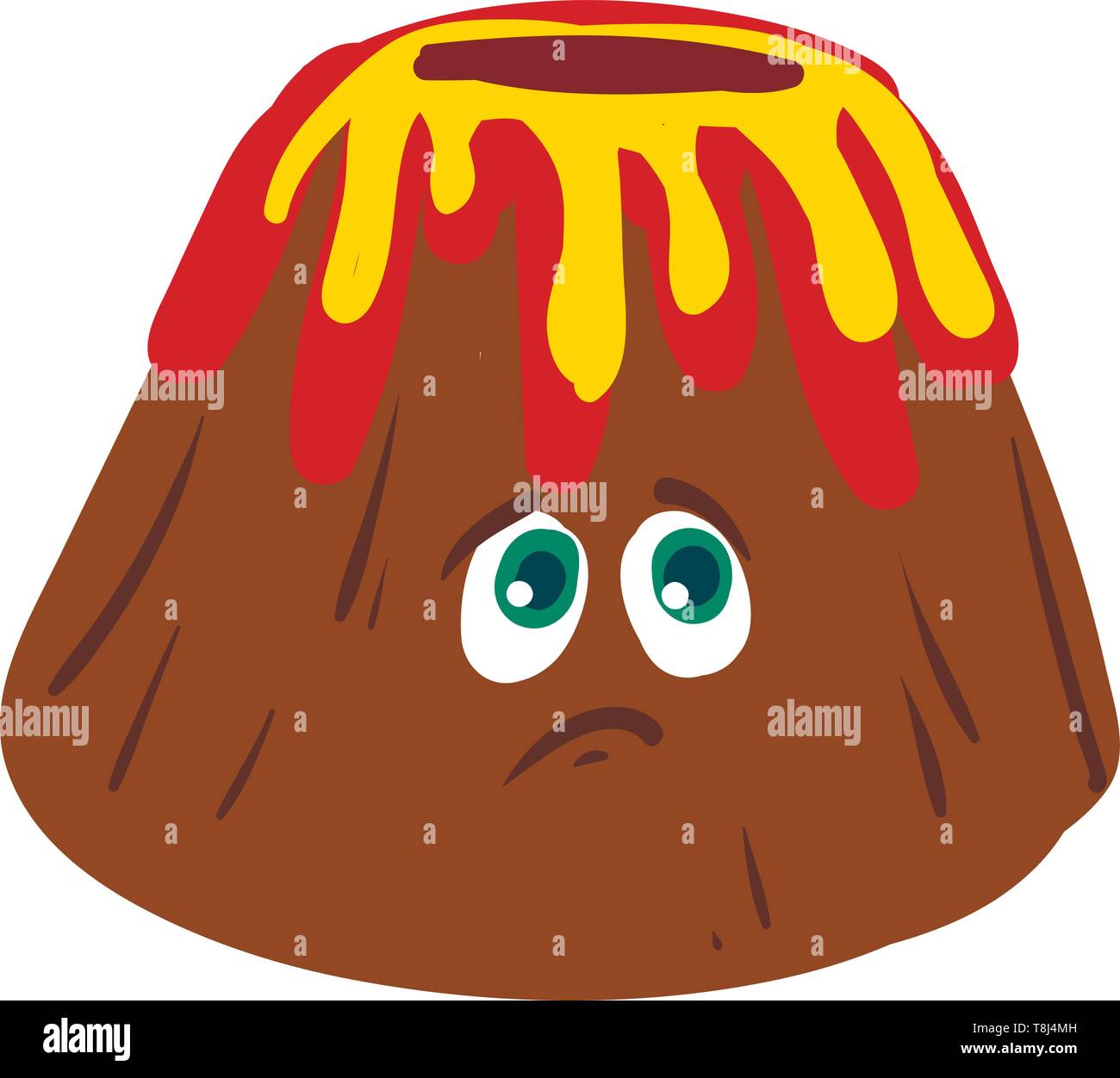 Cartoon Volcano With A Face
