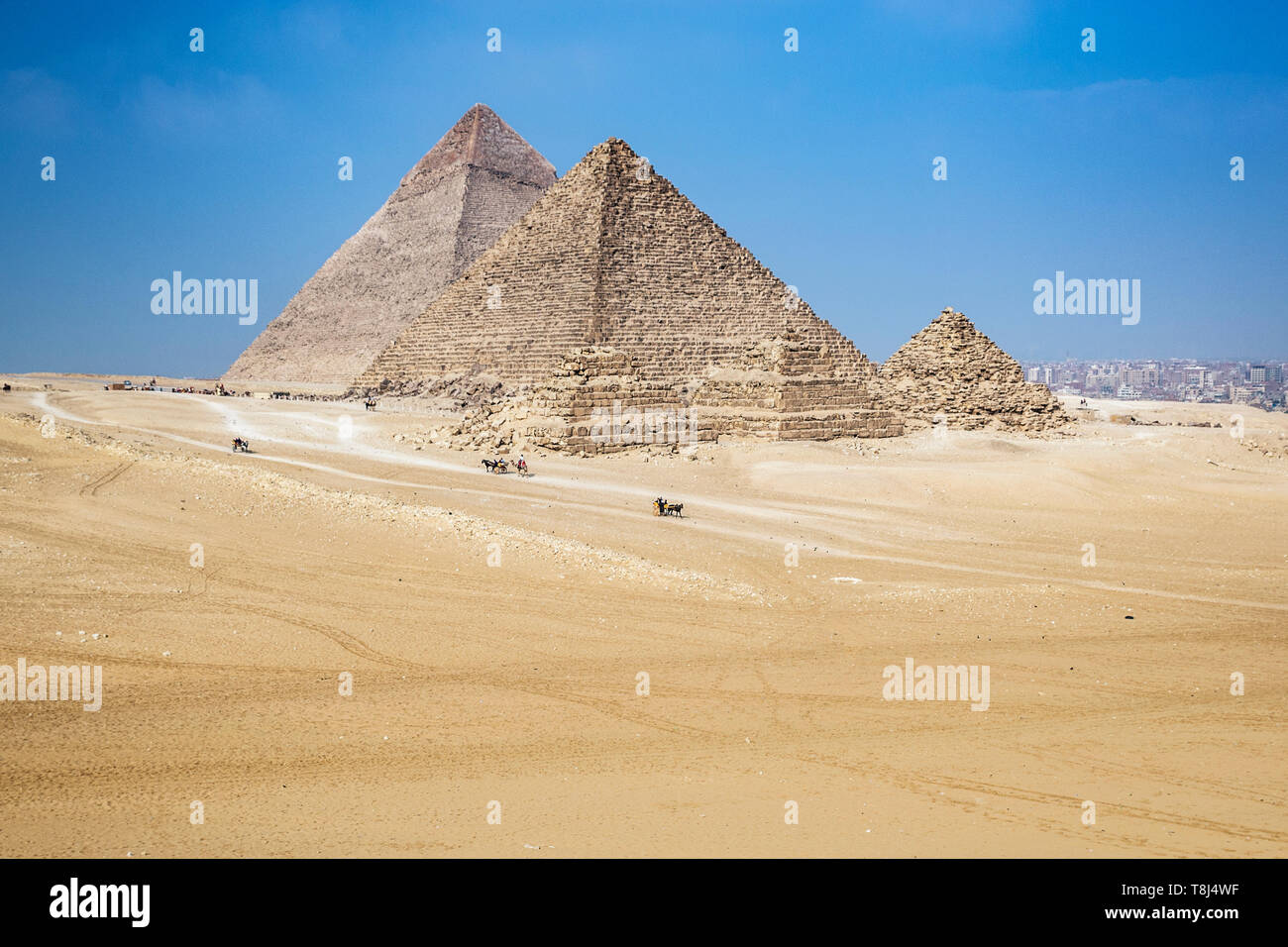 Giza pyramid complex near Cairo, Egypt Stock Photo - Alamy