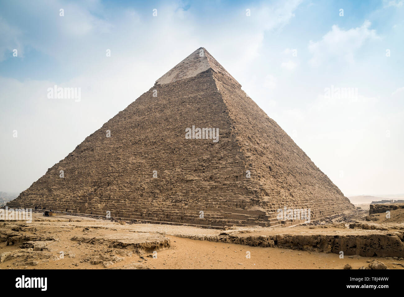 Chephren pyramid, Giza Pyramid complex near Cairo, Egypt Stock Photo ...