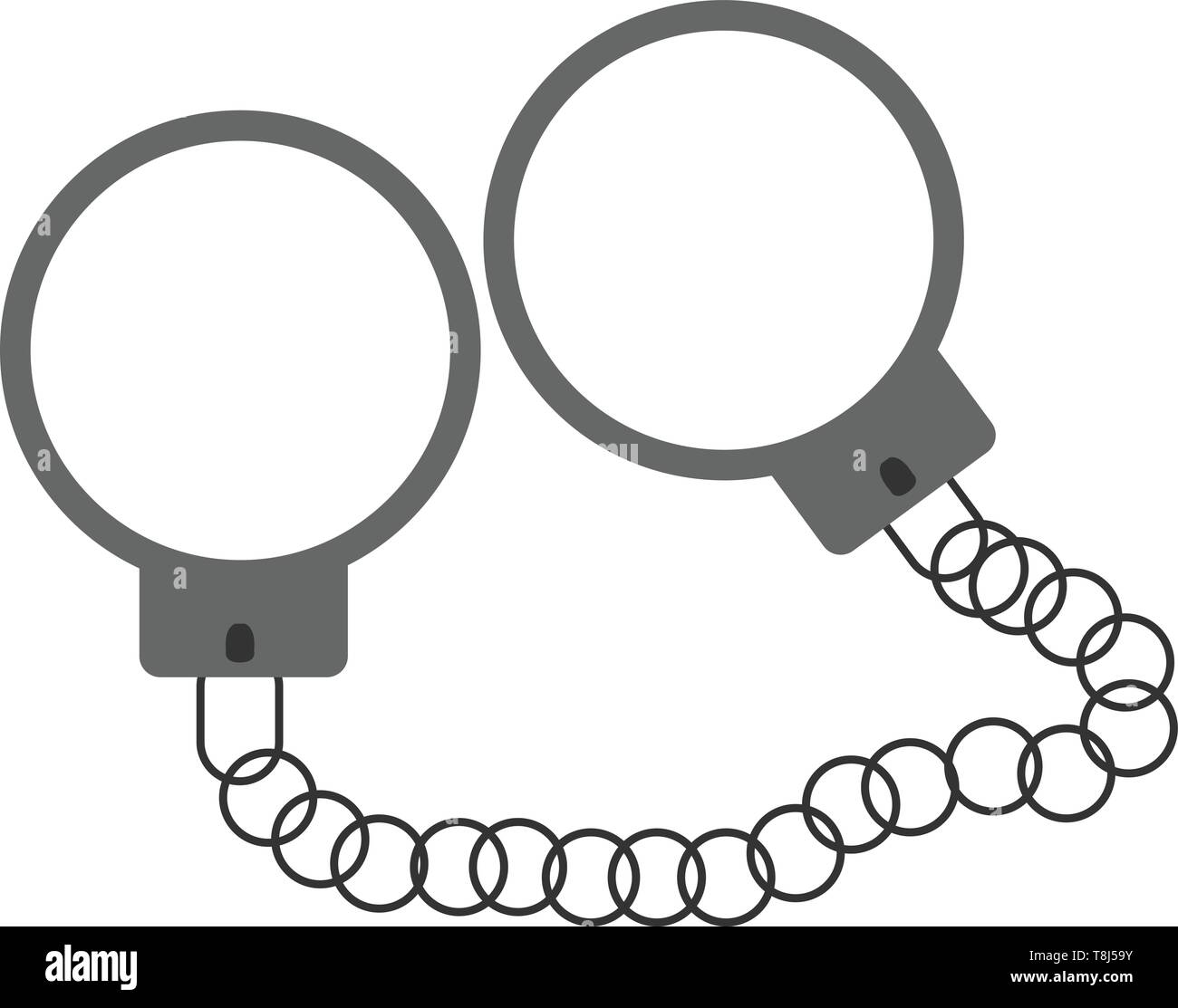 A solid metal handcuff to arrest the accused and prevent from escaping ...
